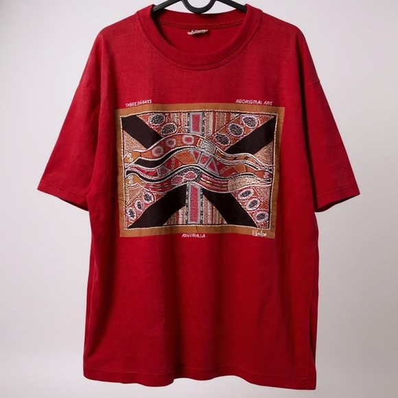 Vintage | Shirts | Vintage 9s Aboriginal Art Three Snakes Tshirt Made ...